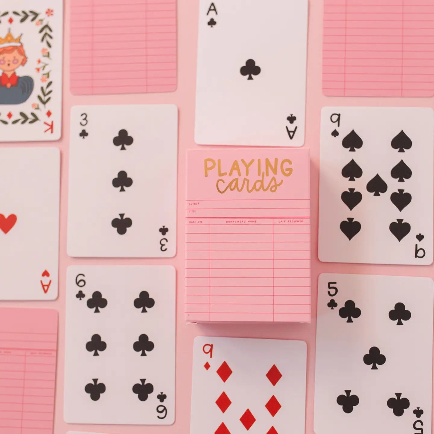 Pink Library Card Deck of Cards – Barque Gifts