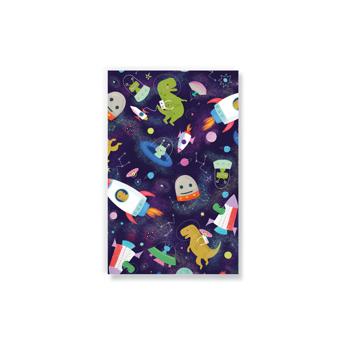 Space Dinos Lay Flat Notebook - Barque Gifts - Lubbock, Texas