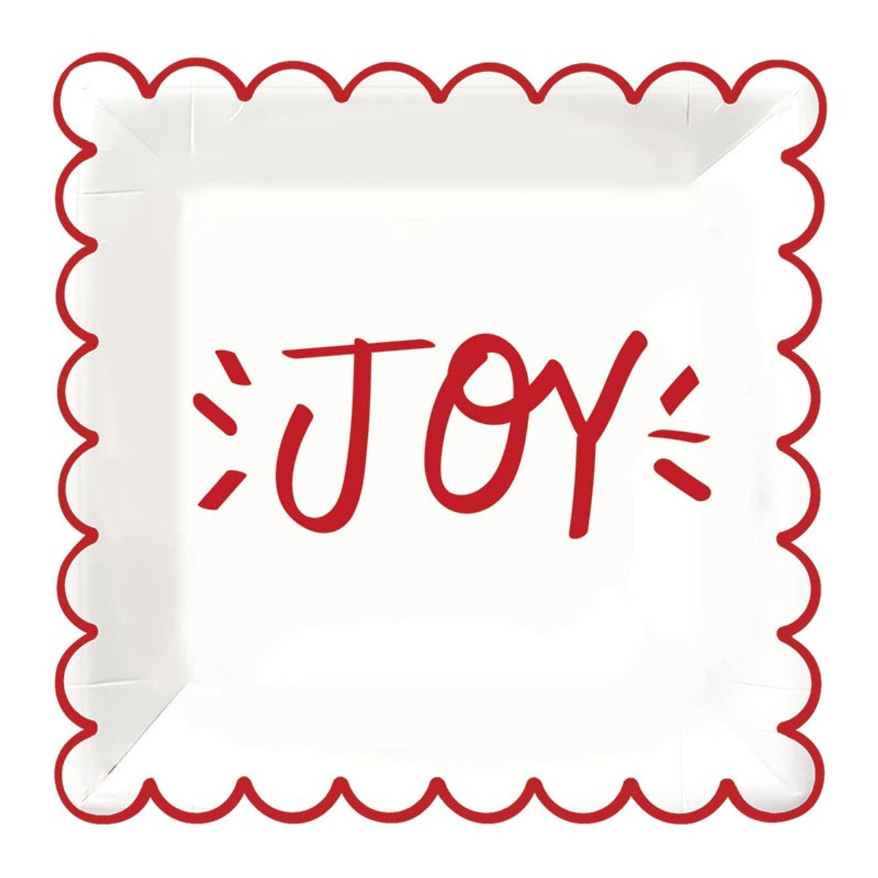 Joy Red Scallop Paper Plate – Barque Gifts