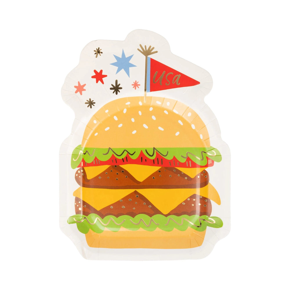 Burger Shaped Paper Plate – Barque Gifts