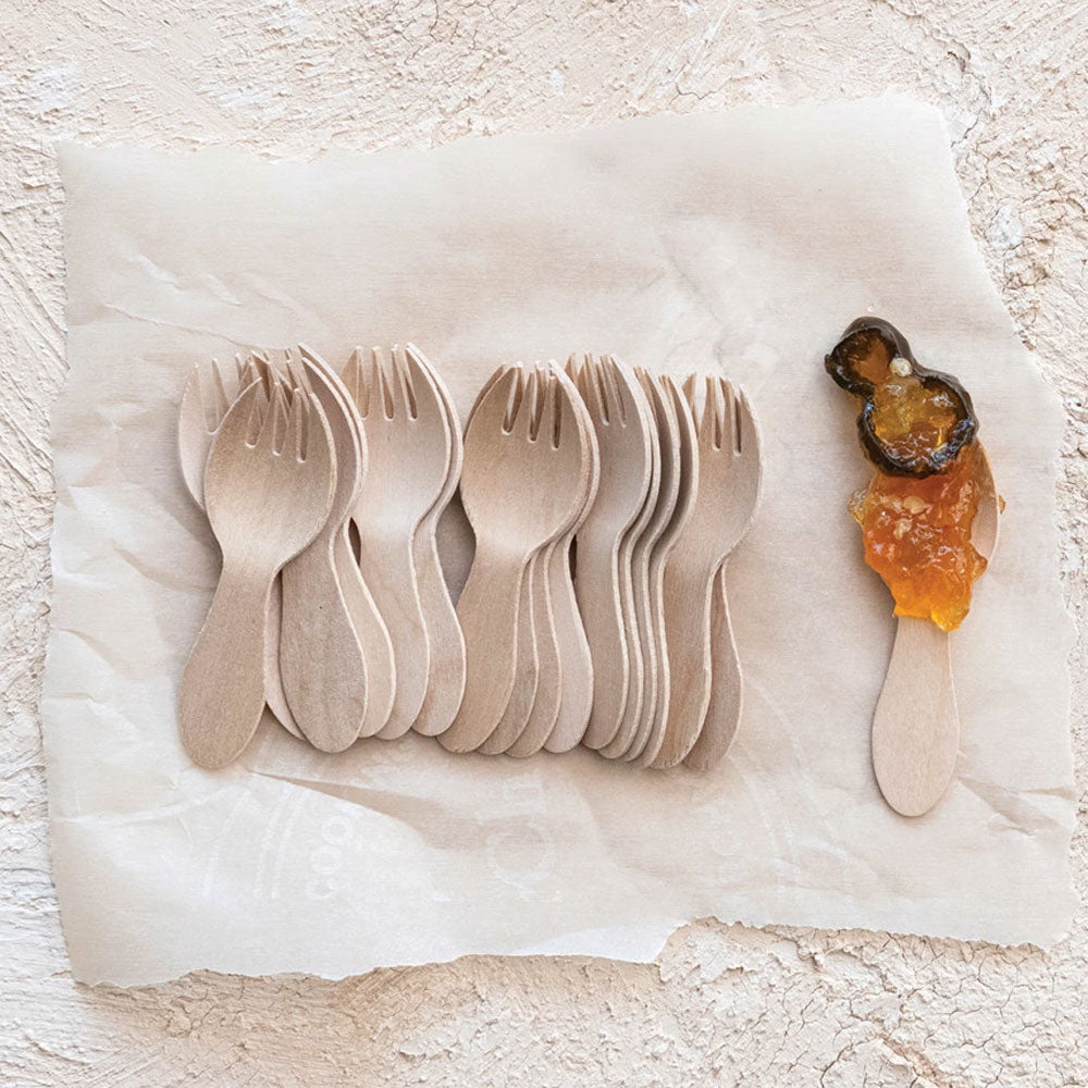 Natural Wooden Appetizer Spork – Barque Gifts